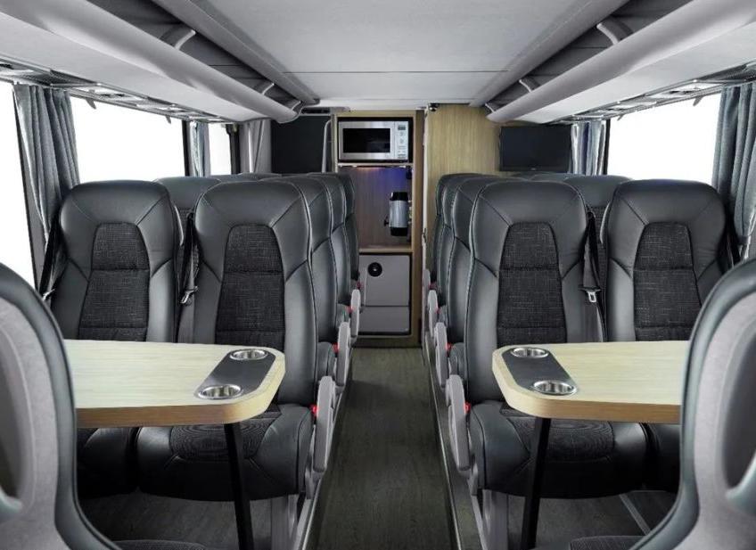 The height is lowered and the interior is upgraded. Volvo 9700DD luxury ...